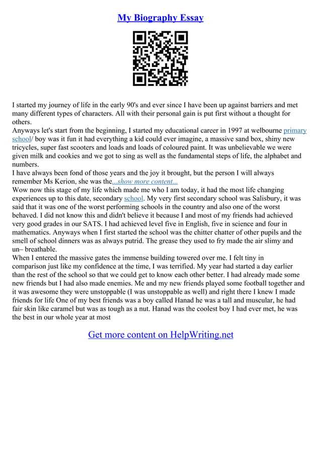 How To Write A Personal Biography Essay | PDF