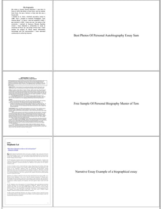 How To Write A Personal Biography Essay | PDF