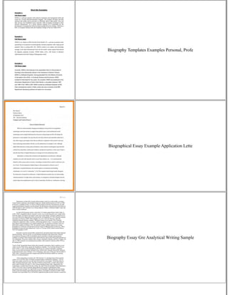 How To Write A Personal Biography Essay | PDF