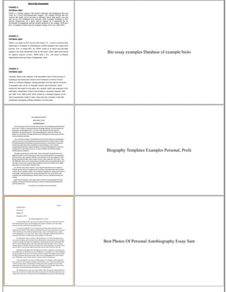 How To Write A Personal Biography Essay | PDF