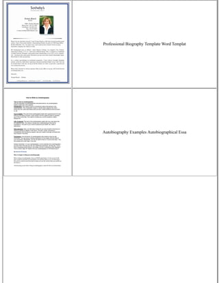 How To Write A Personal Biography Essay | PDF