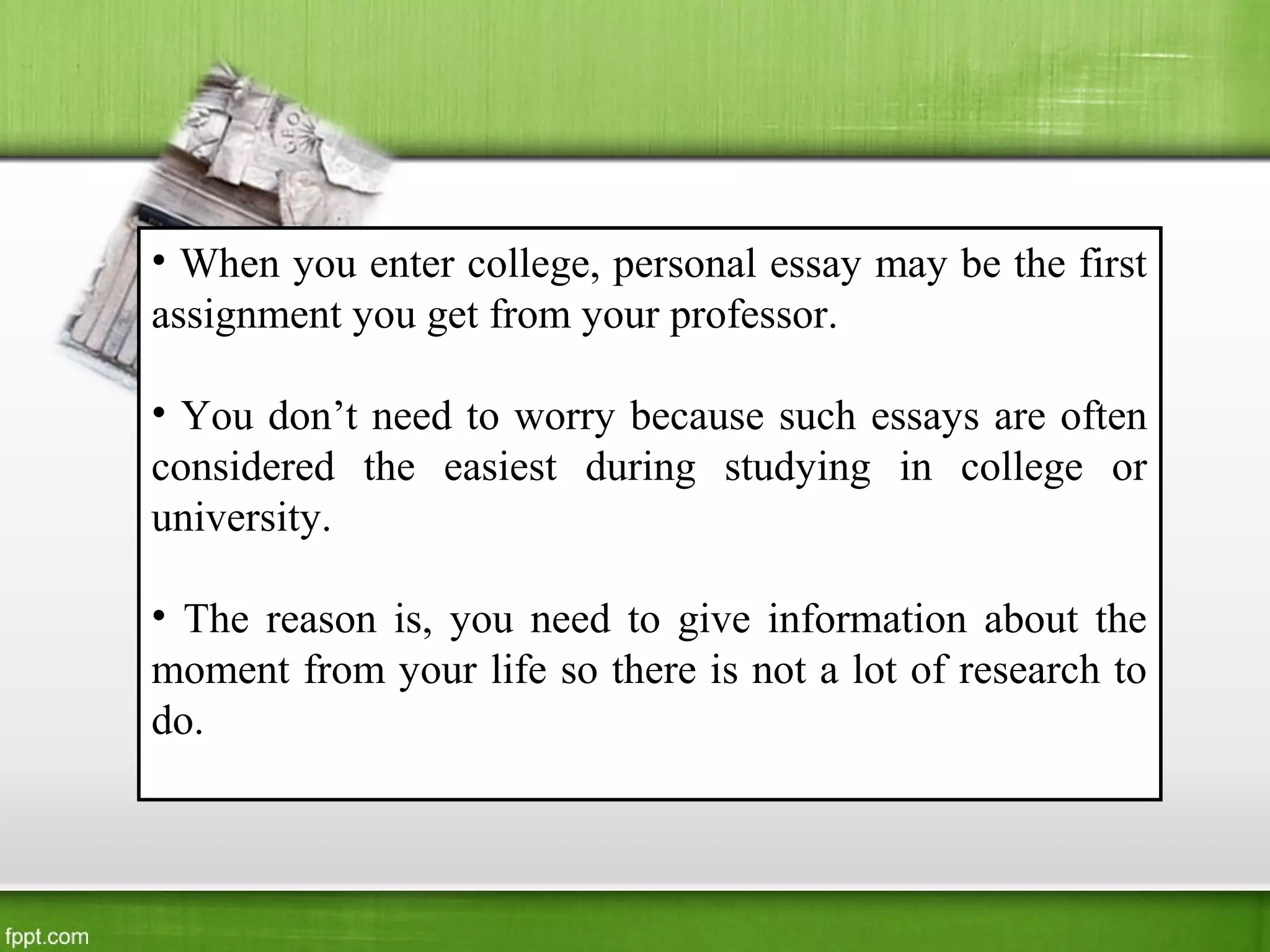 How to write a personal essay | PPT