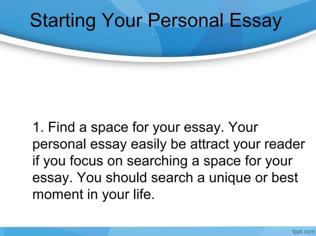 How to write a personal essay | PPT