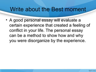 How to write a personal essay | PPT