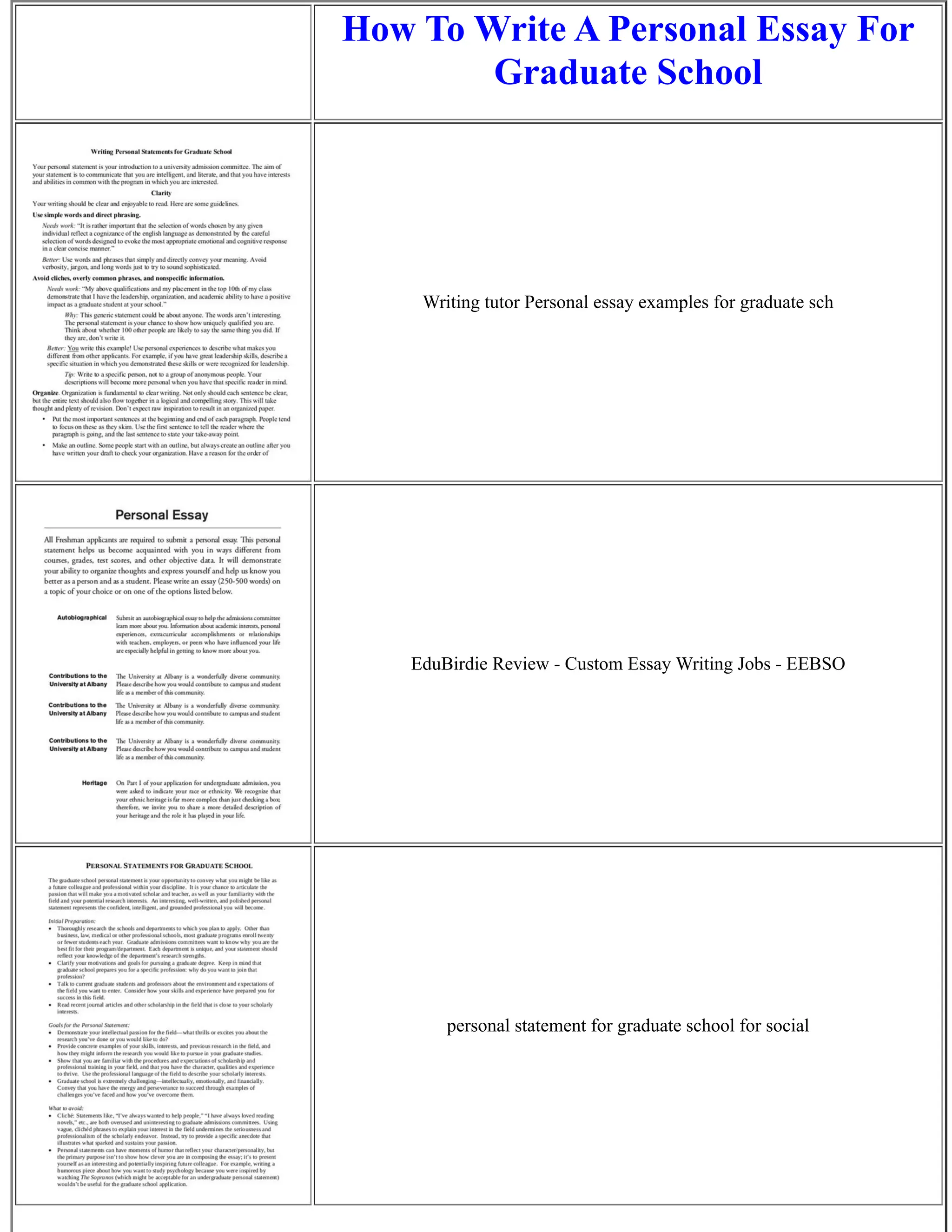 How To Write A Personal Essay For Graduate School | PDF | Postgraduate ...