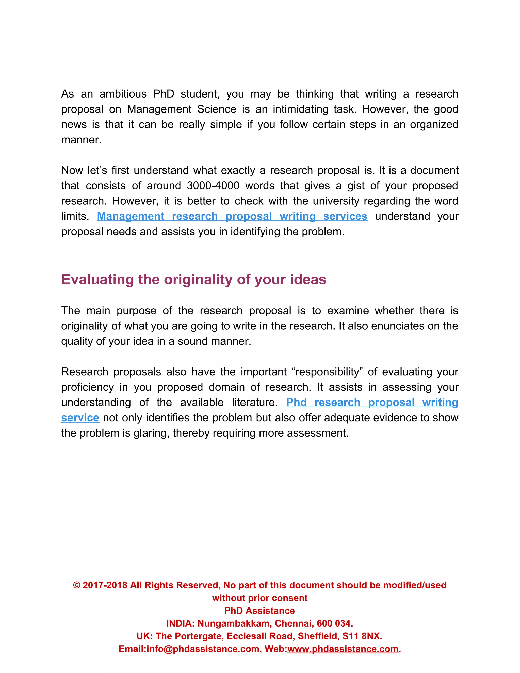 How to write a phd research proposal on business management ...