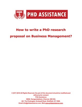 How to write a phd research proposal on business management ...