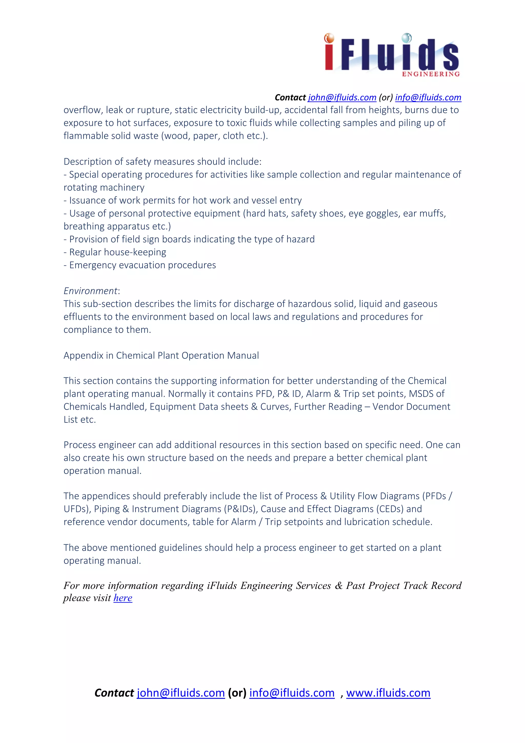 How to write a plant operating manual | PDF