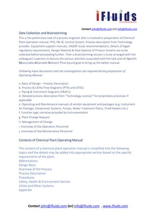 How to write a plant operating manual | PDF