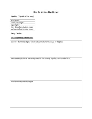 How+to+write+a+play+review | PDF