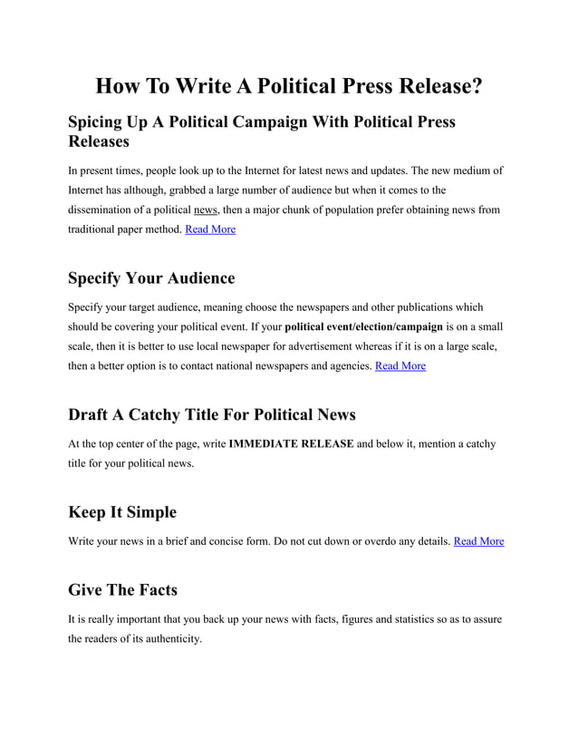 How to write a political press release | PDF