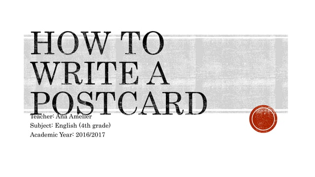 How to write a postcard | PPTX