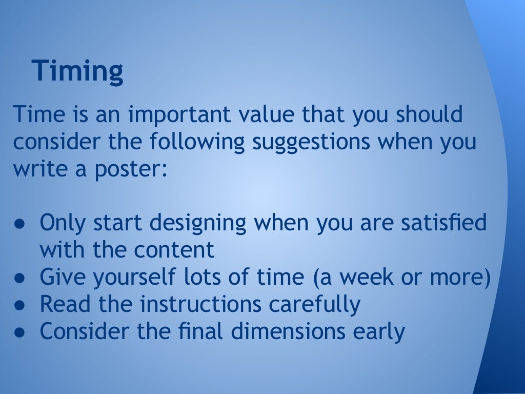 How to write a poster