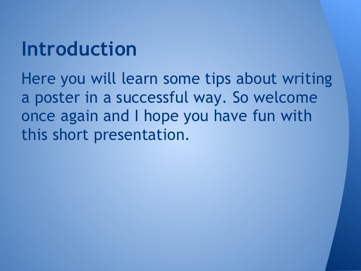 How to write a poster