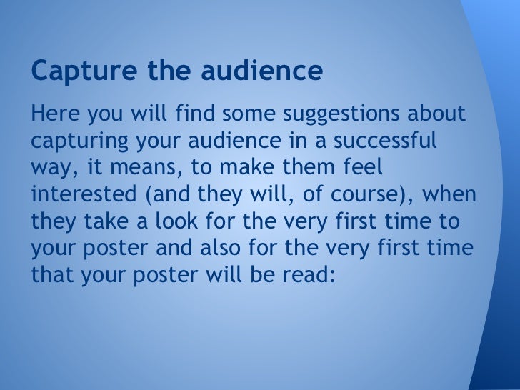 How to write a poster