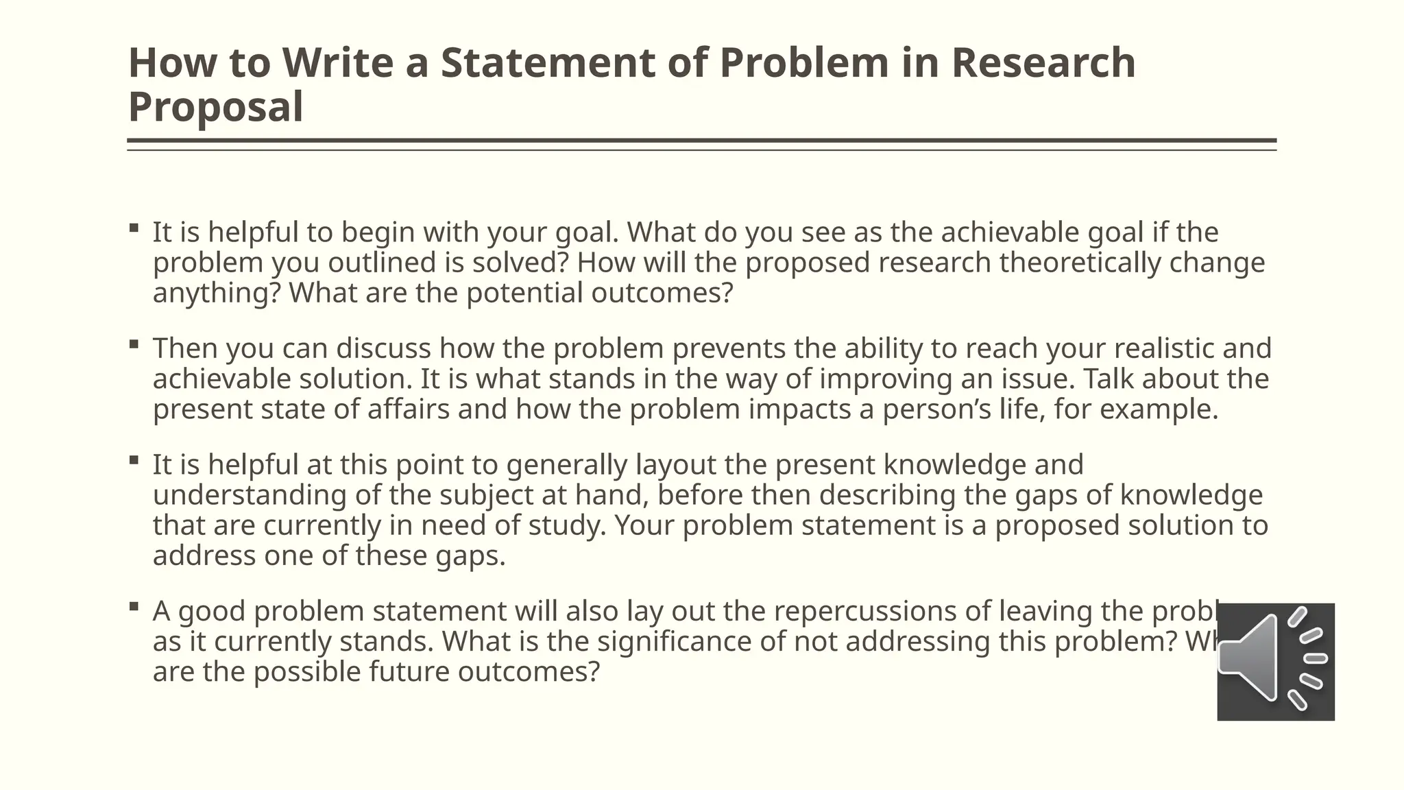 Writing a Problem Statement for your Research Proposal | PPTX