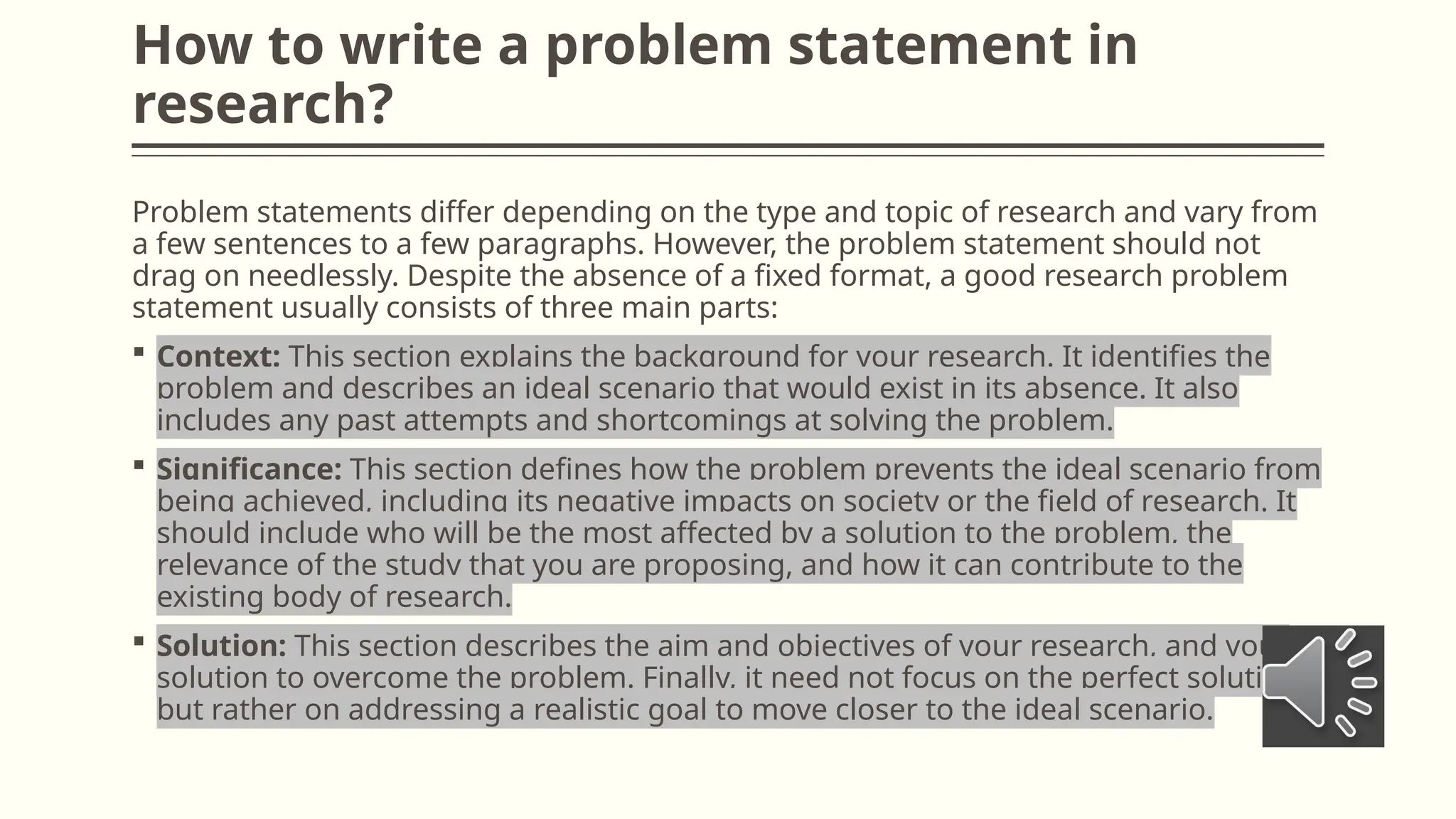 Writing a Problem Statement for your Research Proposal | PPTX