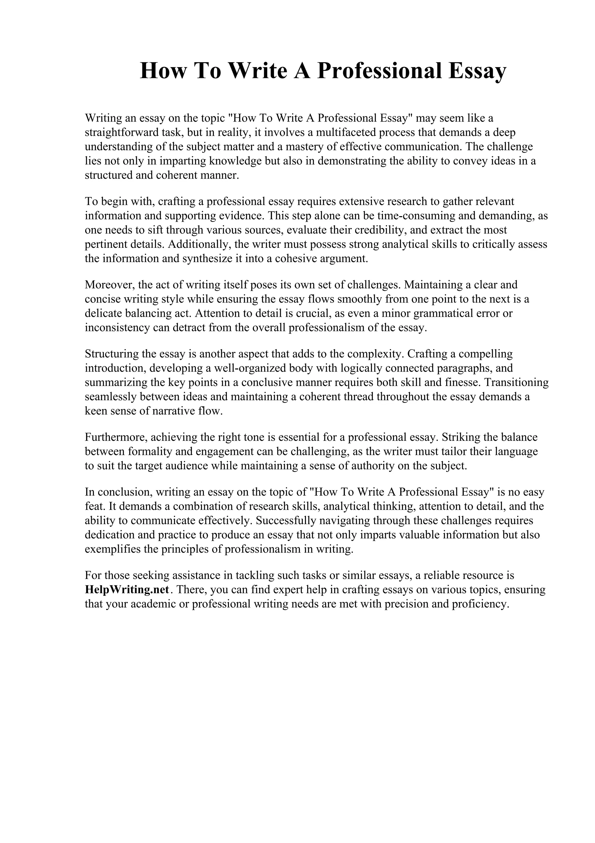 How To Write A Professional Essay.pdf