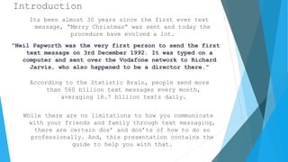 How to write a professional text message | PPTX