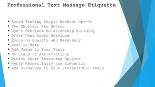 How to write a professional text message | PPTX