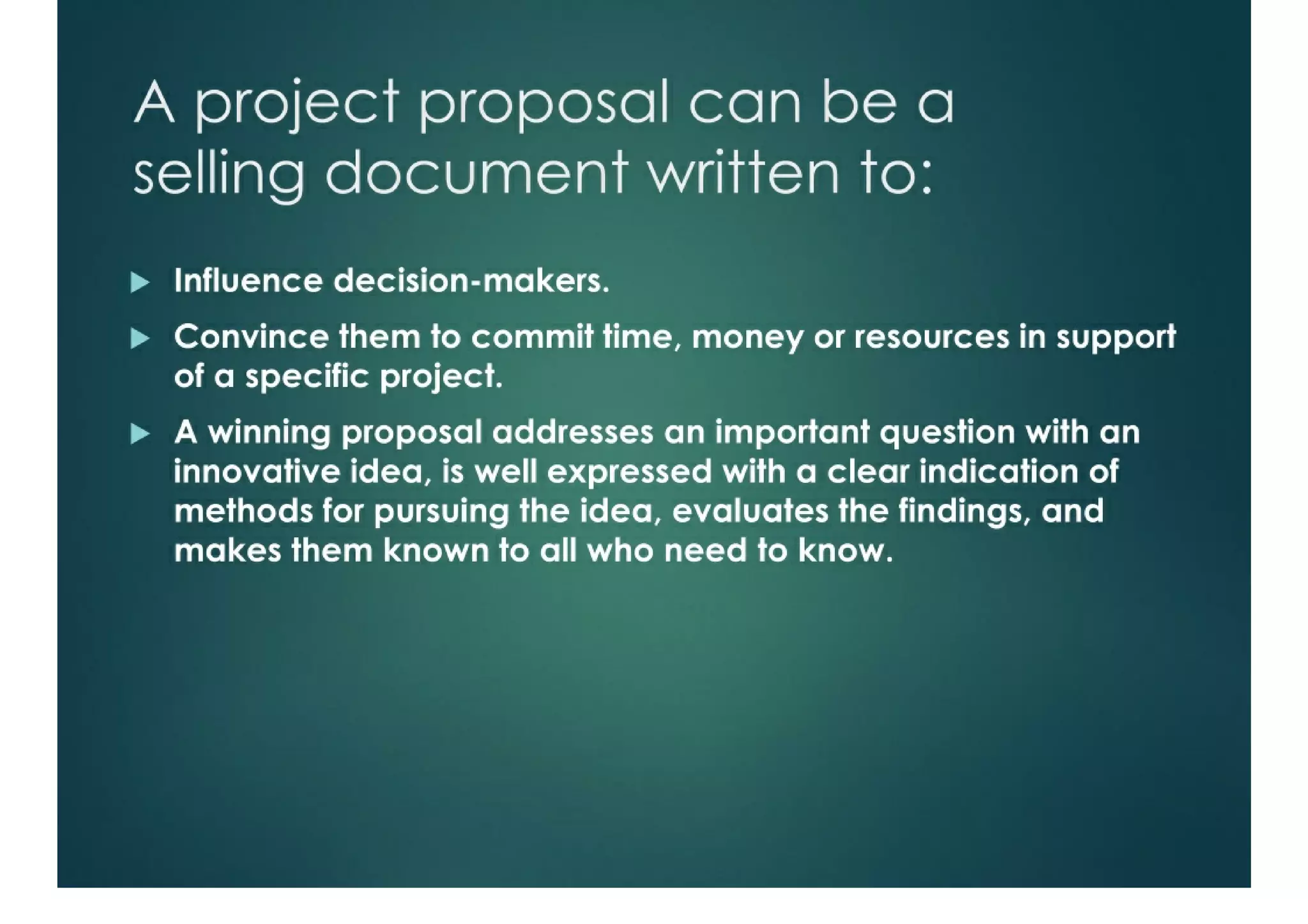 How To Write A Project Proposal | PDF