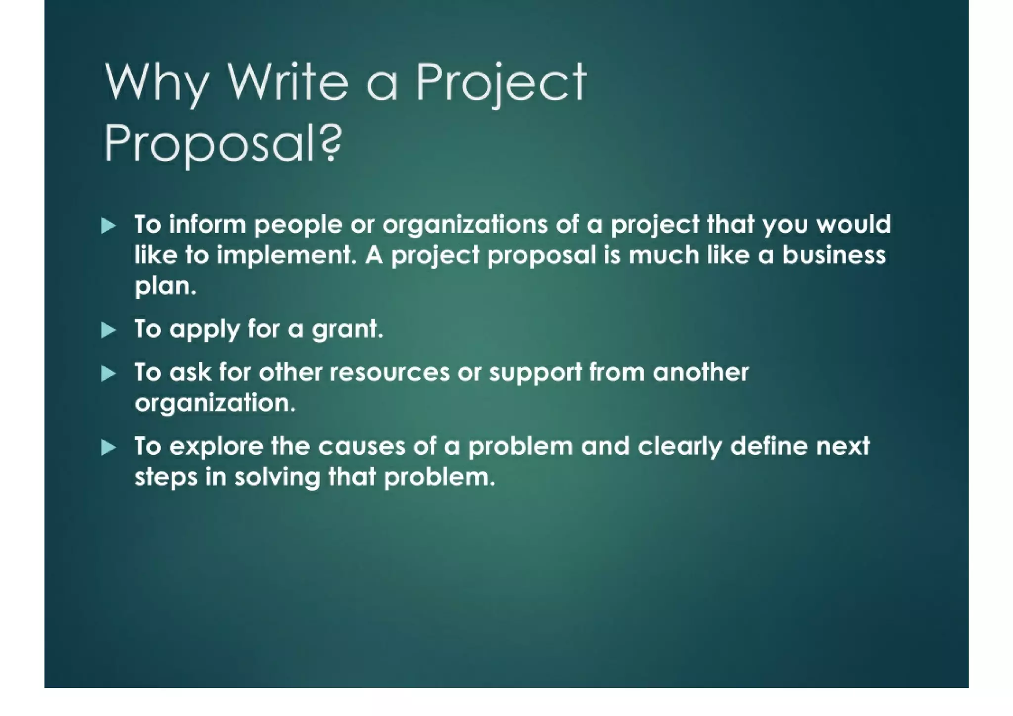 How To Write A Project Proposal | PDF