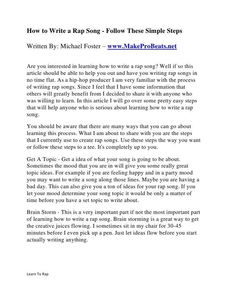How To Write A Rap Song Follow These Simple Steps How To Write A Rap Song Follow These Simple Steps