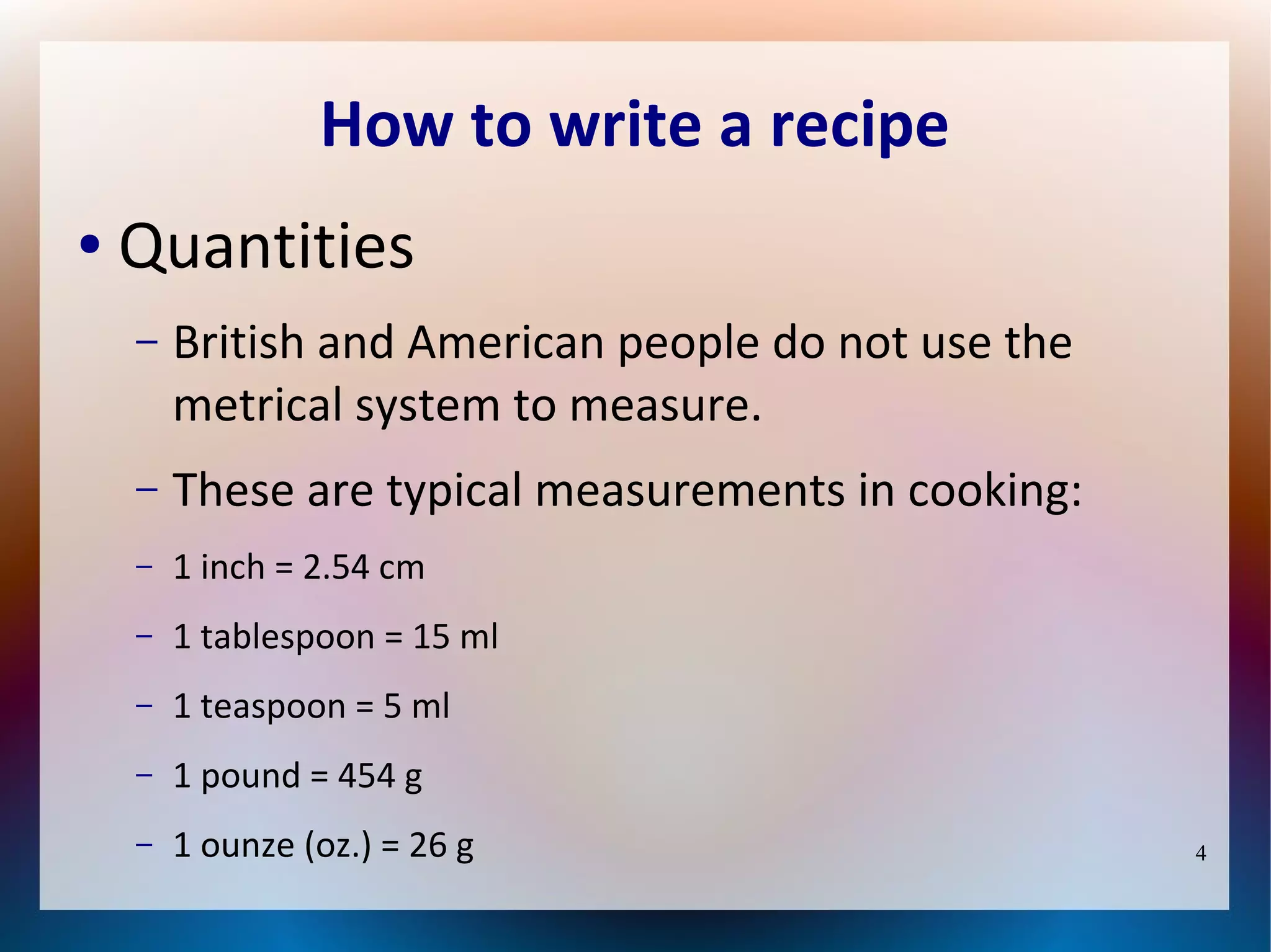 How to write a recipe | PDF