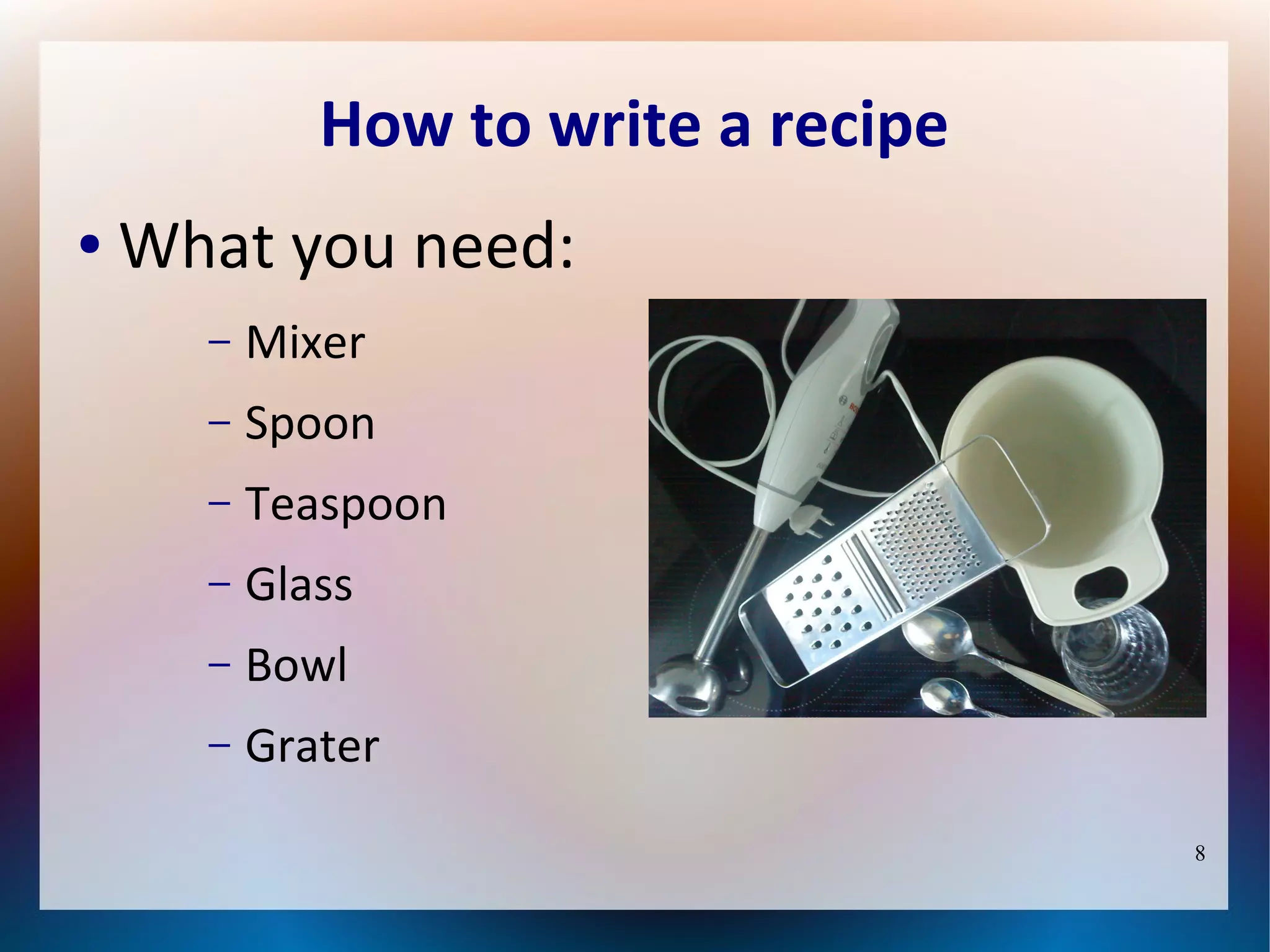How to write a recipe | PDF