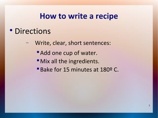 How to write_a_recipe2 | PPT