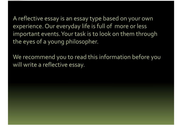 How To Write A Reflective Essay | PDF | Homework and Study | Education