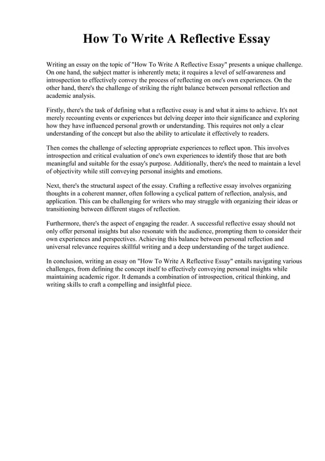 How To Write A Reflective Essay.pdf