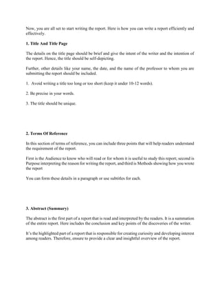 How to write a report | PDF