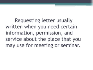 How to write a requesting service letter | PPTX