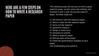 How to Write A Research Paper? | PPT