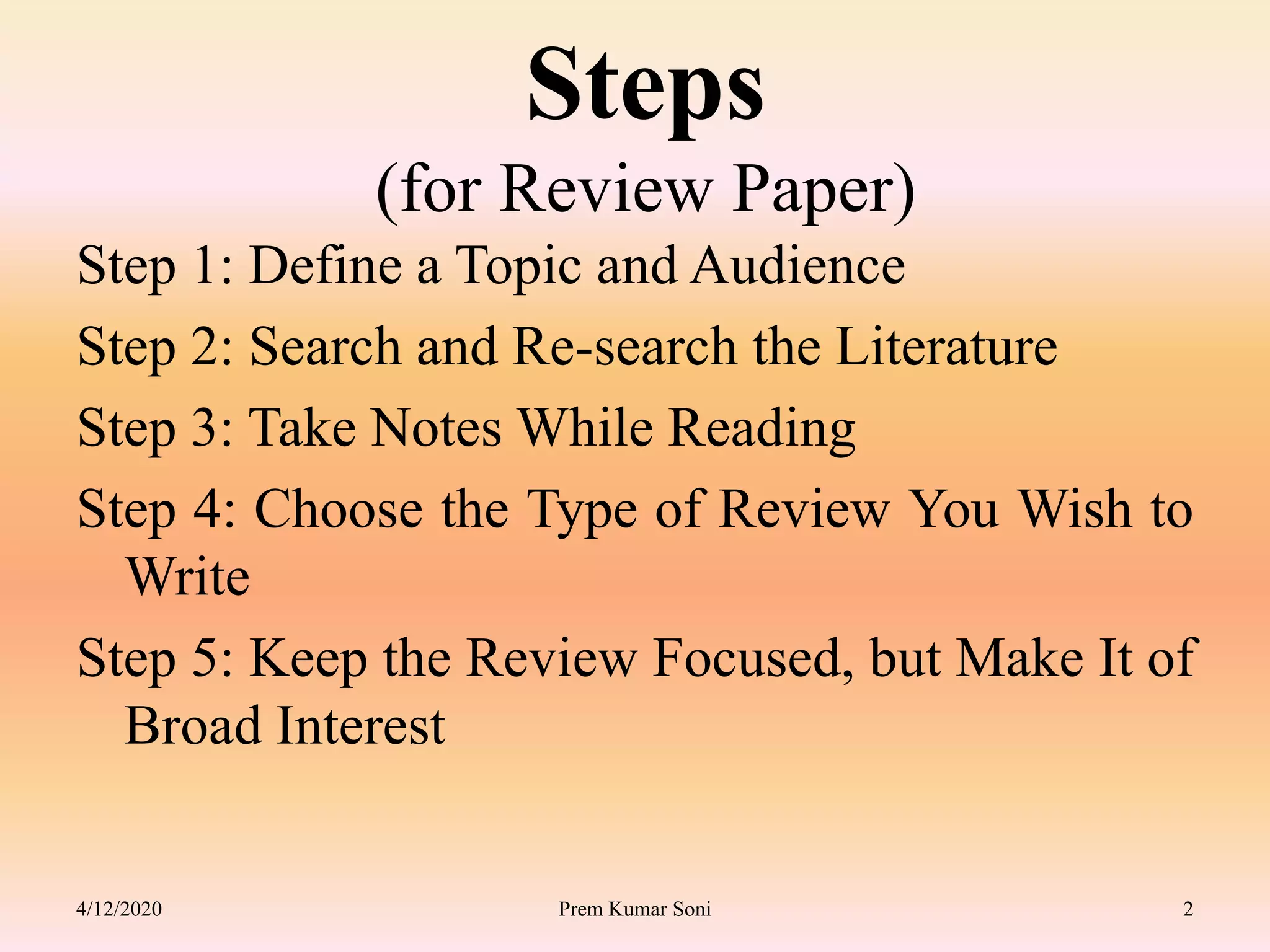 How to write a research review paper | PPT