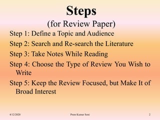 How to write a research review paper | PPT