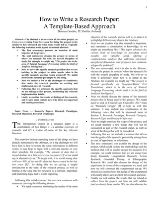 How to Write a ResearchPaper Using a Template | DOCX | Computing ...