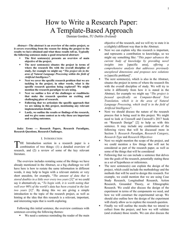 How to Write a ResearchPaper Using a Template | DOCX | Computing | Technology & Computing