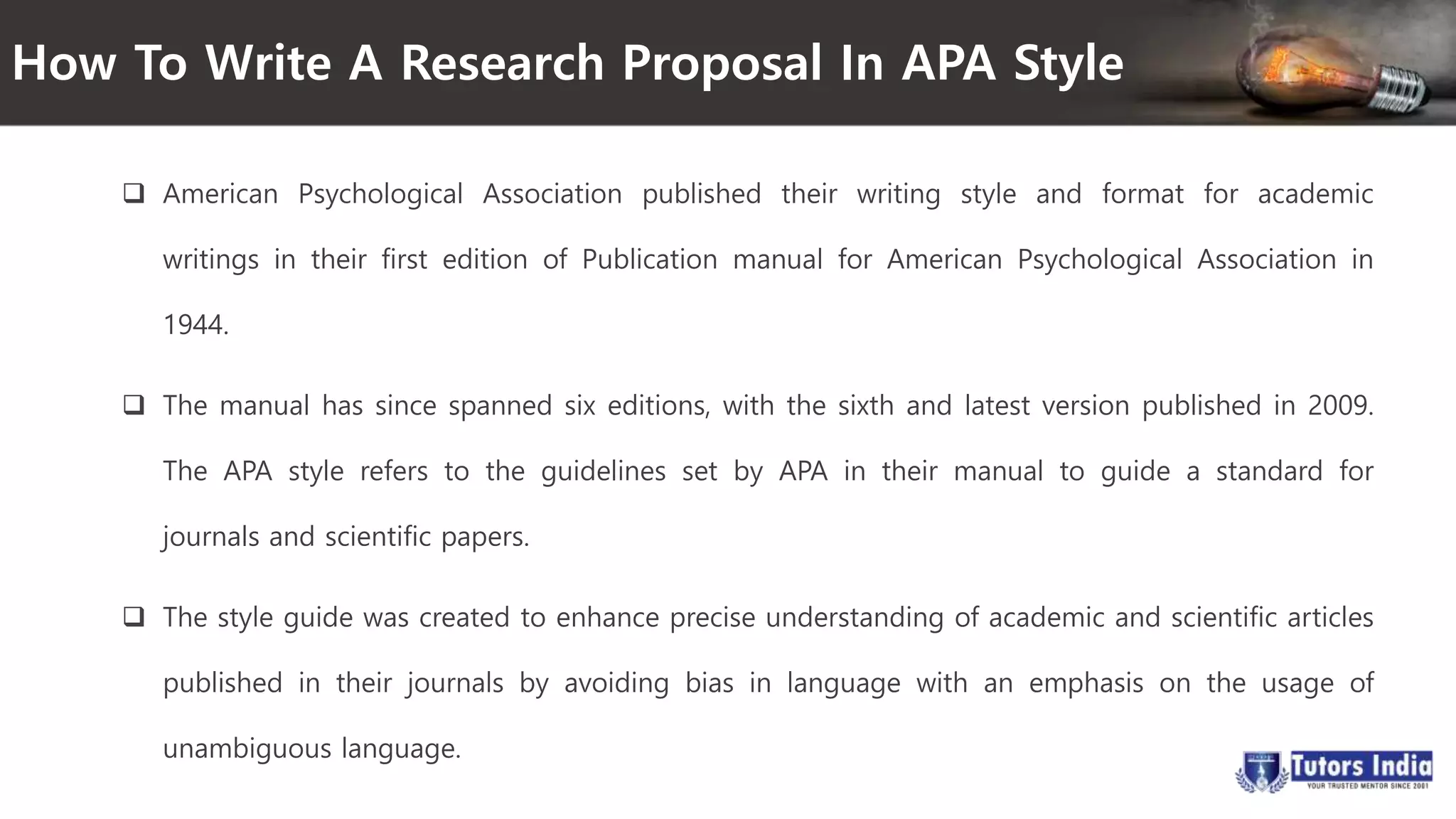 How to Write a Research Proposal in APA Style – Dissertation Research ...