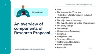 How to write a research proposal ppt by barka binmazi | PPT