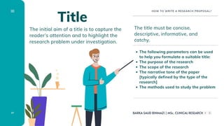 How to write a research proposal ppt by barka binmazi | PPT