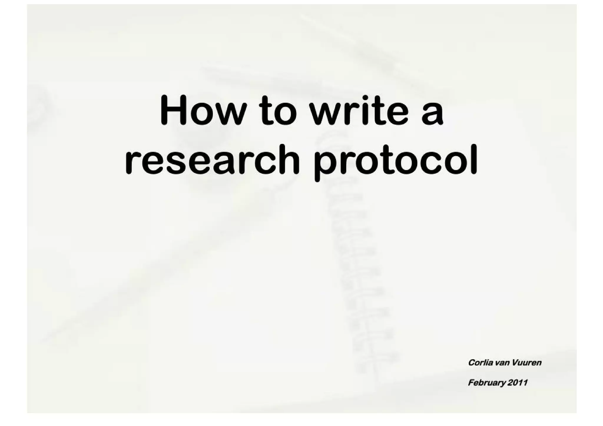 How To Write A Research Protocol | PDF