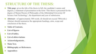 How to write a research thesis | PPTX