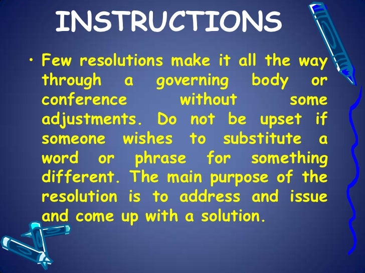 How to write a resolution