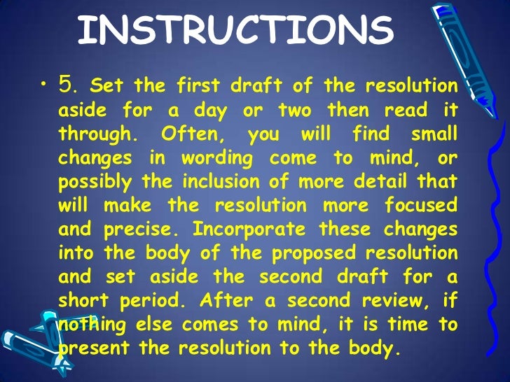 How to write a resolution