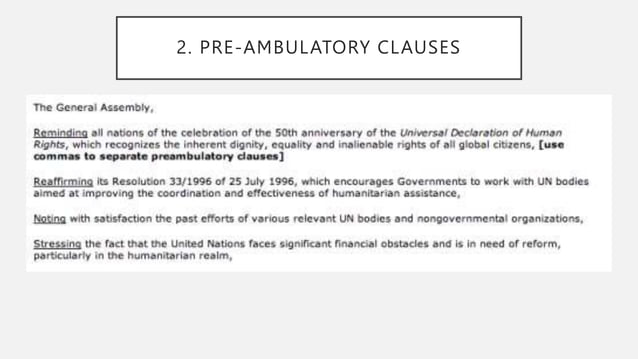 How to Write a Resolution for MUN | PPTX | Law