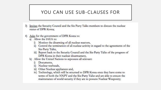 How to Write a Resolution for MUN | PPTX | Law