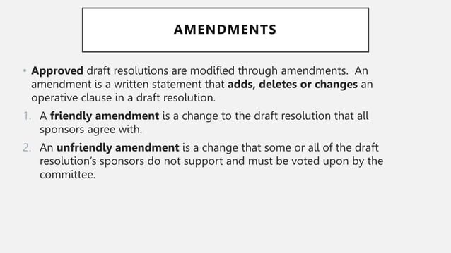 How to Write a Resolution for MUN | PPTX | Law