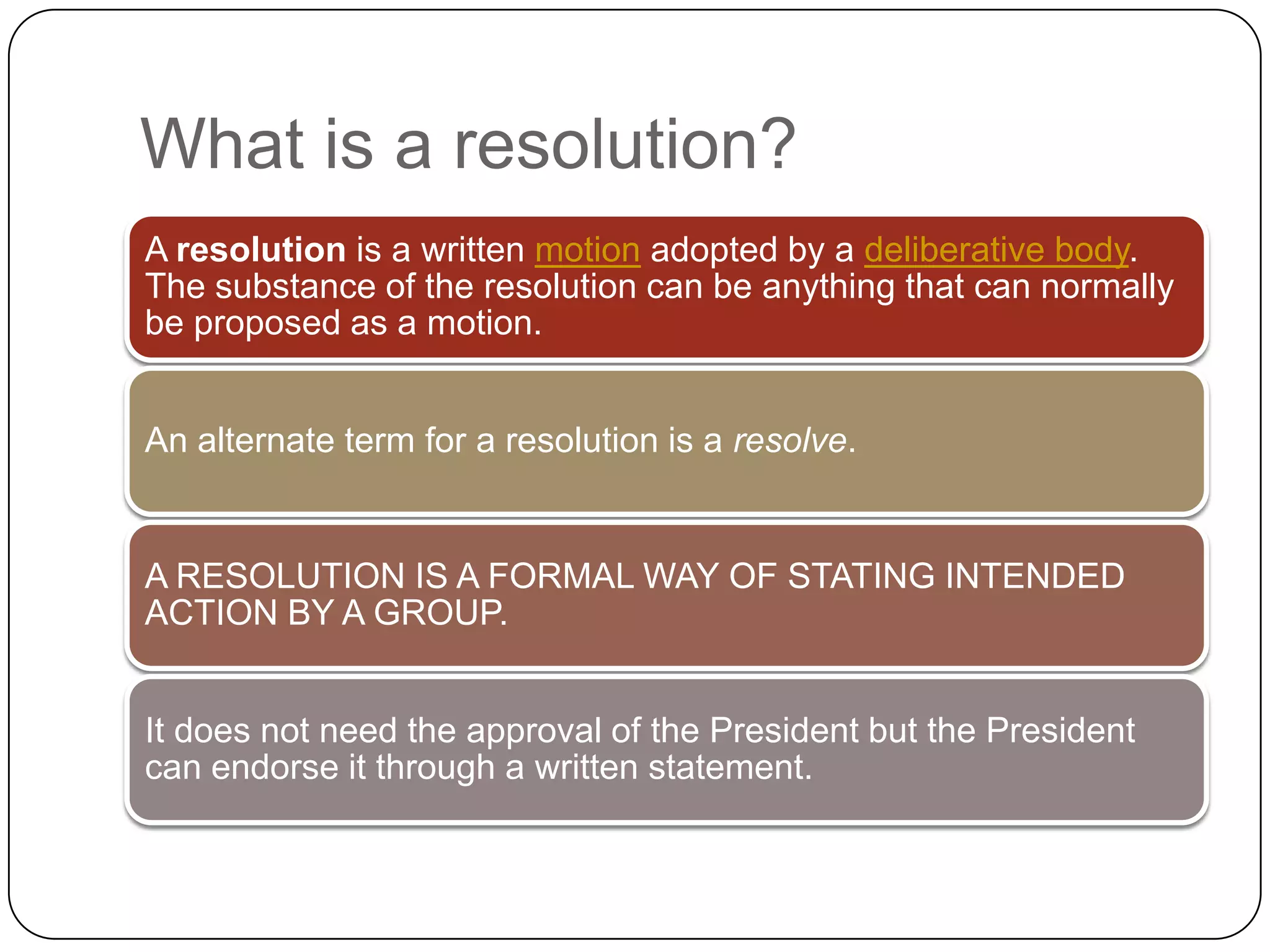 How To Write A Resolution And Enactment | PPTX